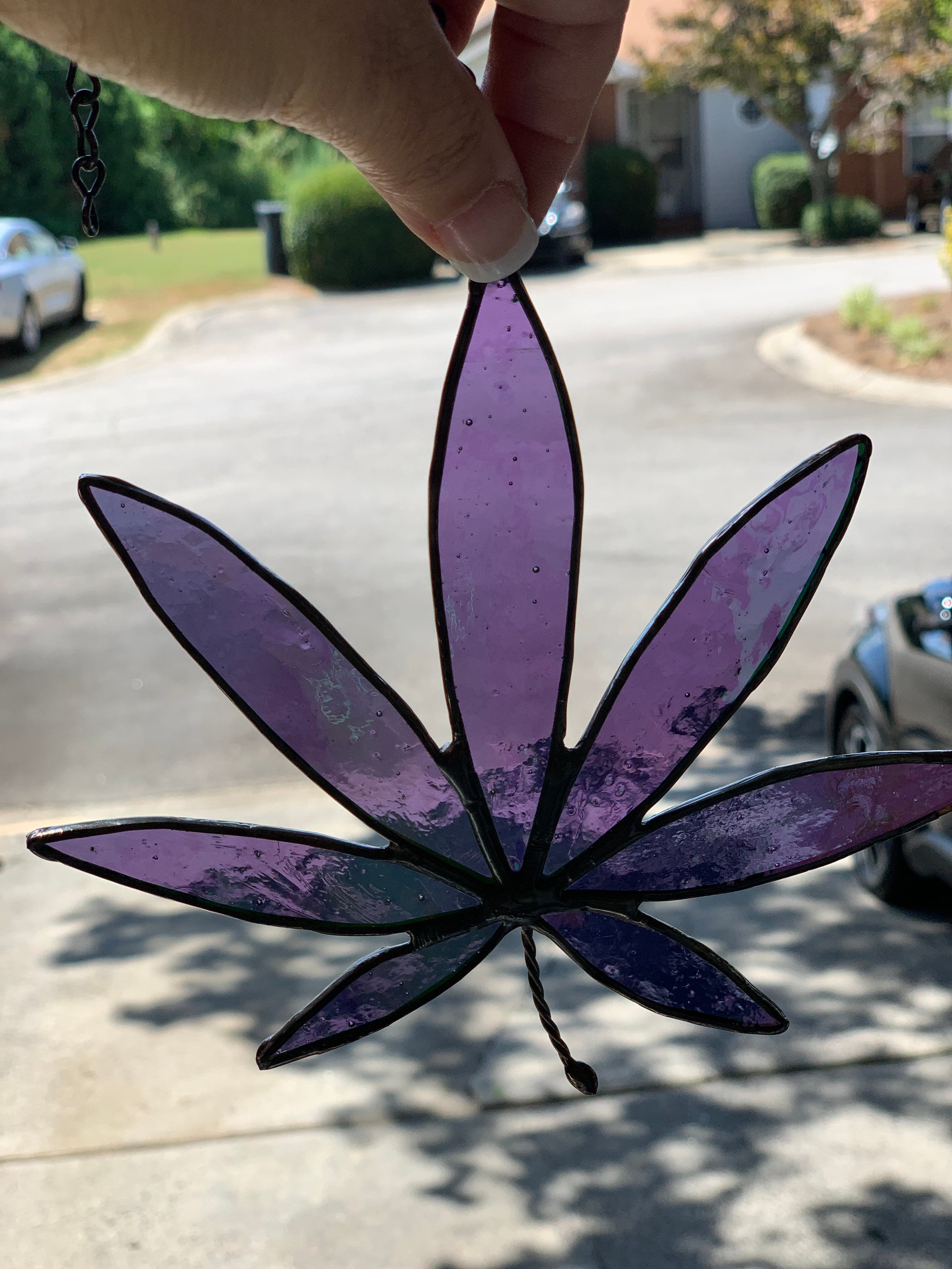 Marijuana Leaf Suncatcher Stained Glass - Etsy