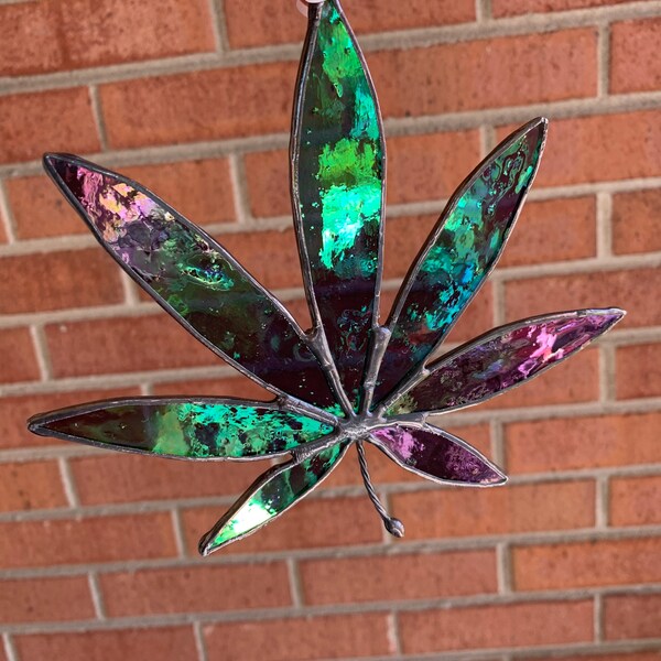 Stained Glass Pot Leaf - Etsy