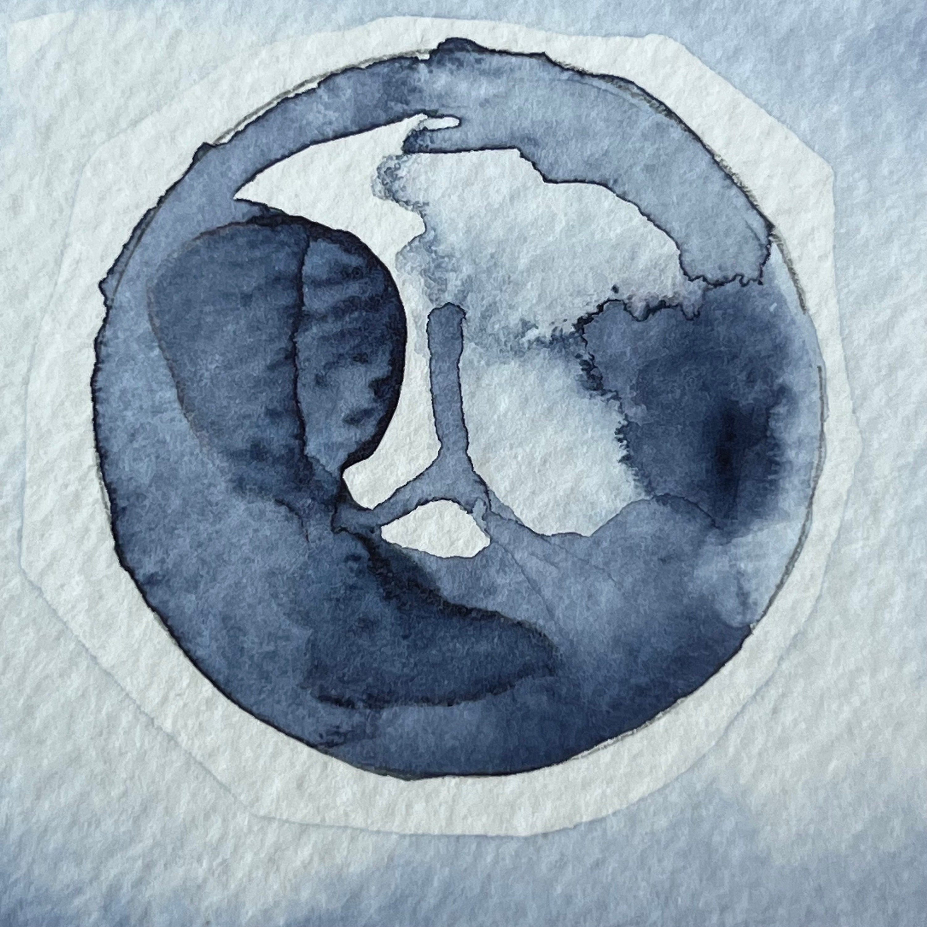 Blue Moon Mini 3 X 3 Inch Original Watercolor Paintings - Etsy Ireland