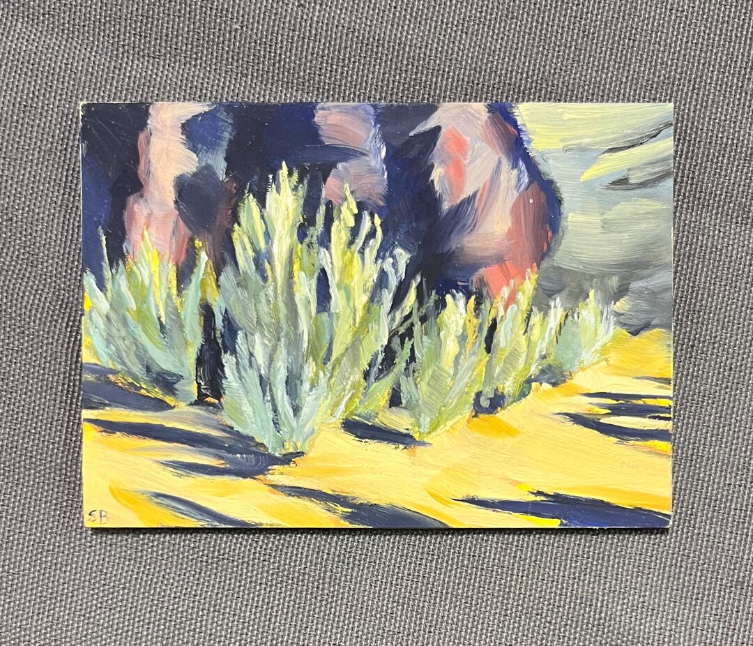 Sagebrush at Colorado Mountain Campus- Original Mini Oil Painting by ...