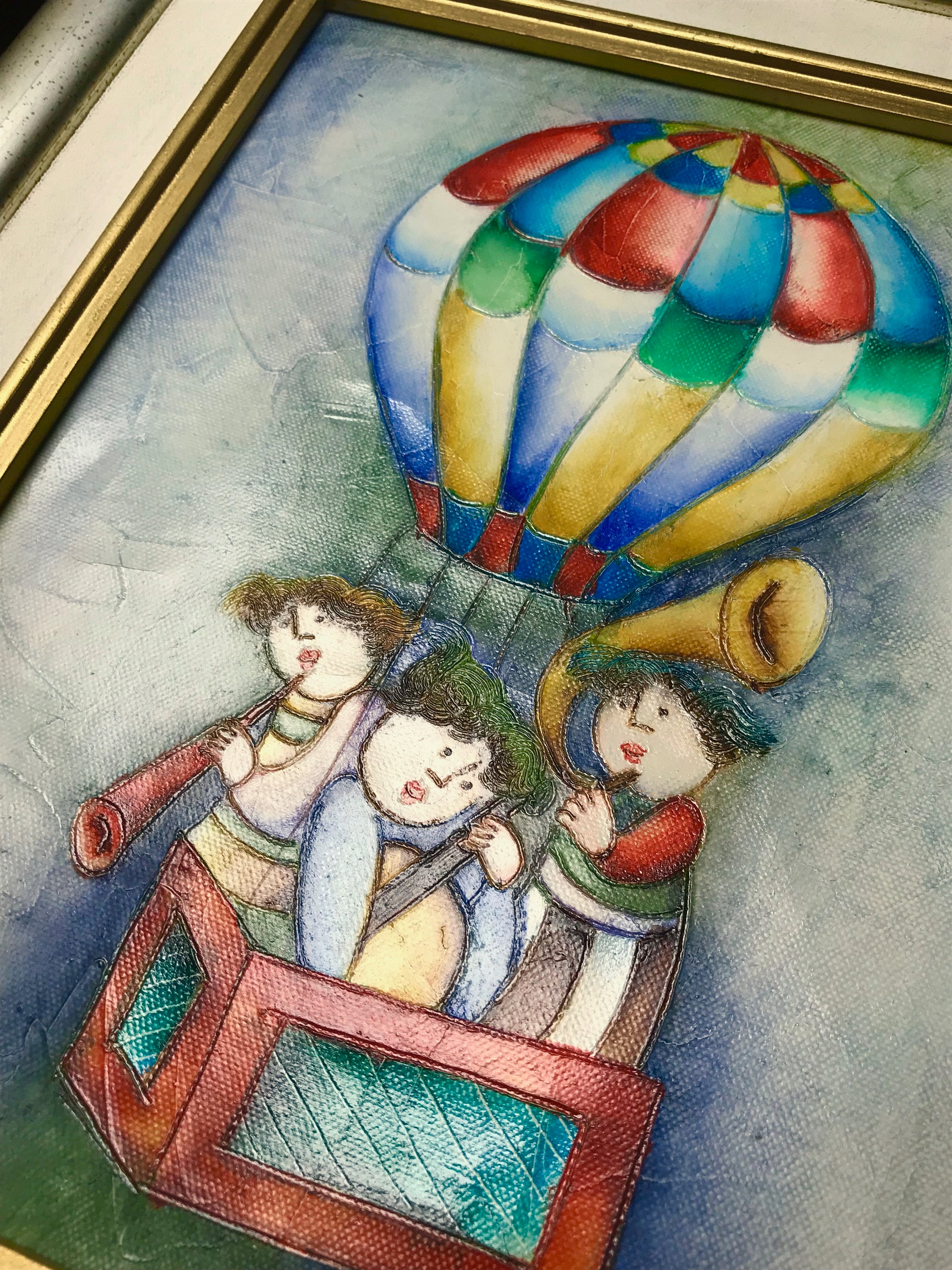 Joyce Roybal Oil Painting on Canvas Children Playing Instruments in a ...