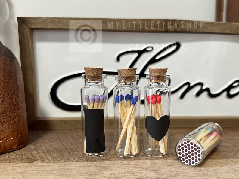 MATCH JARS |housewarming | Strike on Bottle | Accent Decor | Colored ...