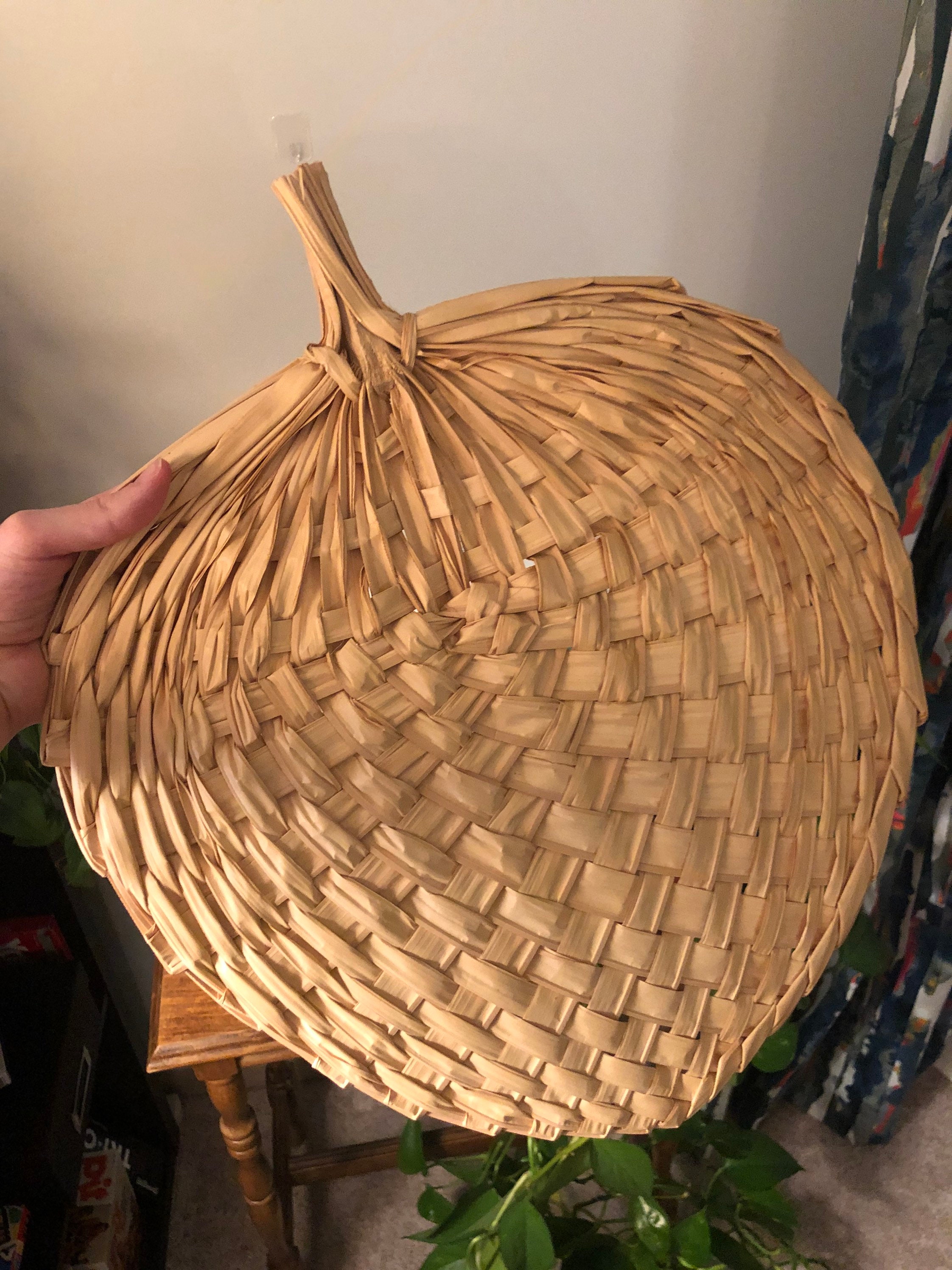 Large Vintage Wicker Fan for Collage Wall and Boho Eclectic | Etsy
