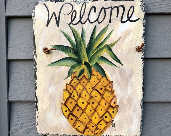 Pineapple Slate signs - LindaSpangArt