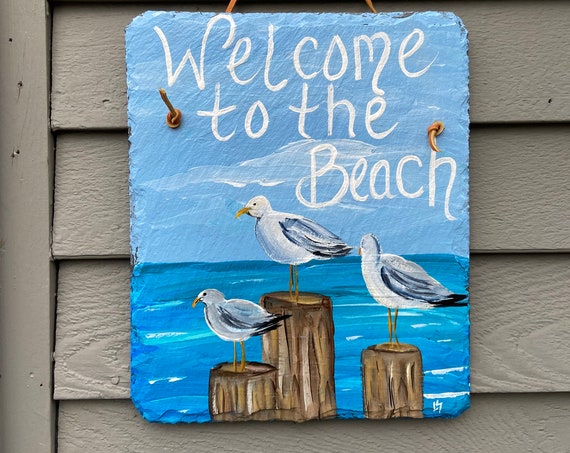 Coastal Painted Slates - LindaSpangArt