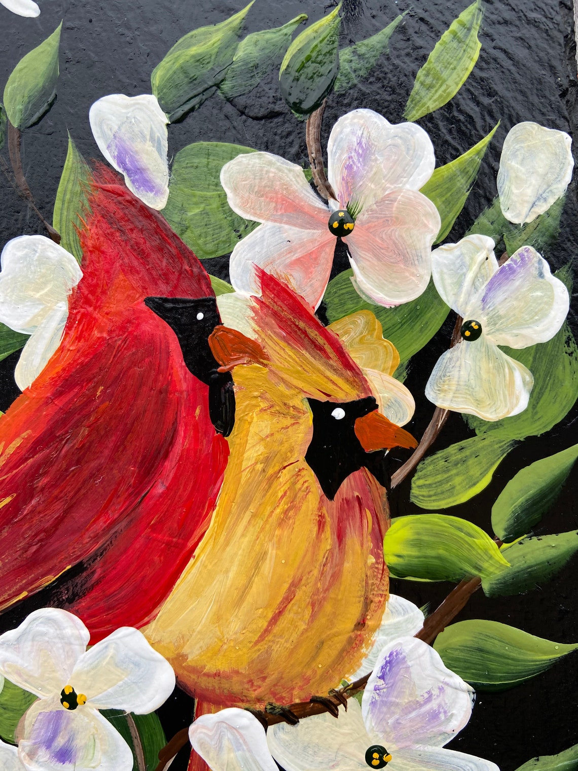 Cardinals Slate Sign Garden Decor Cardinal Welcome Sign - Etsy