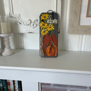 Painted Fall Slate Sign, Fall Welcome Plaque, Painted Slate Sign, Fall ...