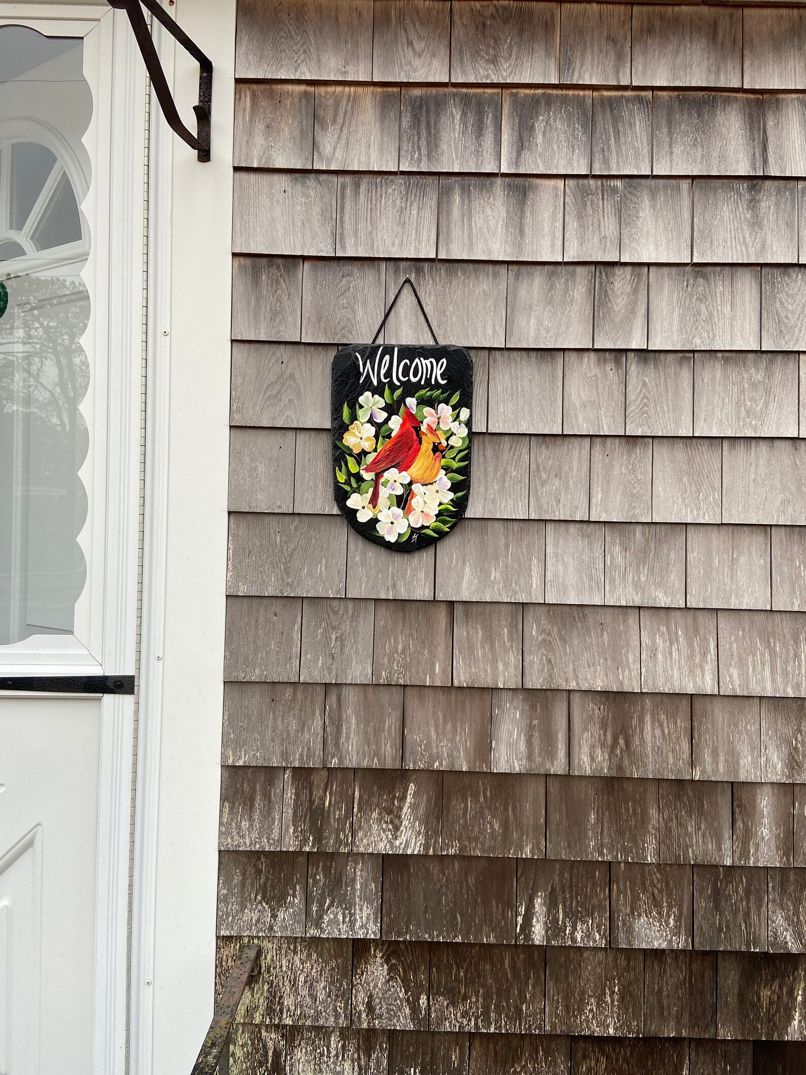 Cardinals Slate Sign Garden Decor Cardinal Welcome Sign - Etsy