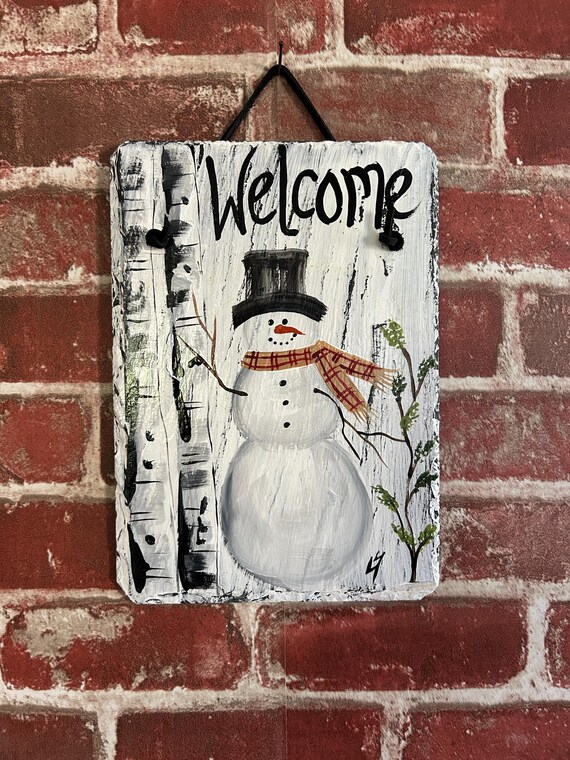 Winter slates / snowmen - LindaSpangArt