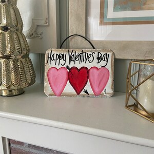 Painted Valentine Hearts, Painted Slate Hearts, Valentine Gift, Painted ...