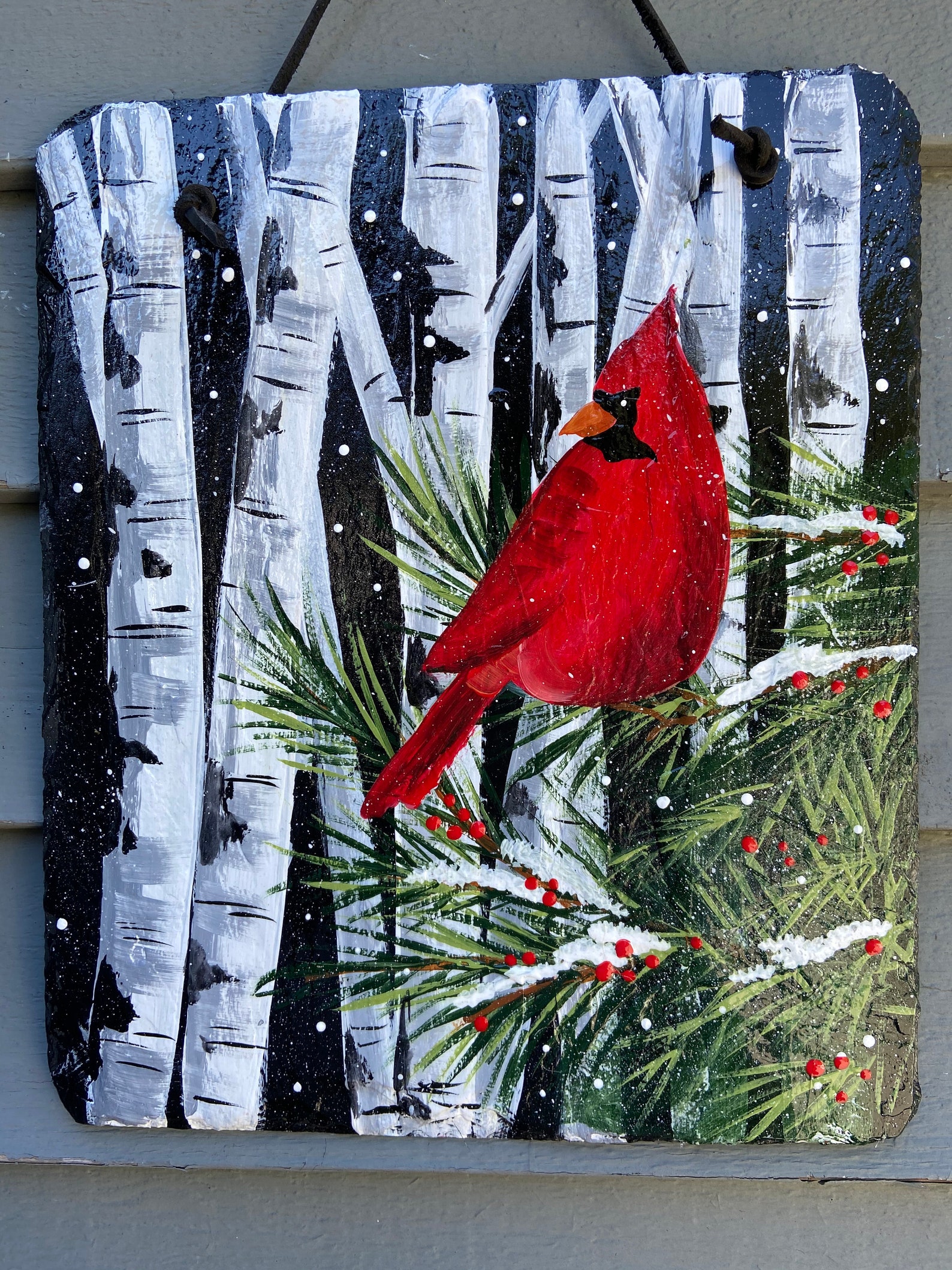 Hand Painted Winter Slate Winter Welcome Sign Winter Door - Etsy