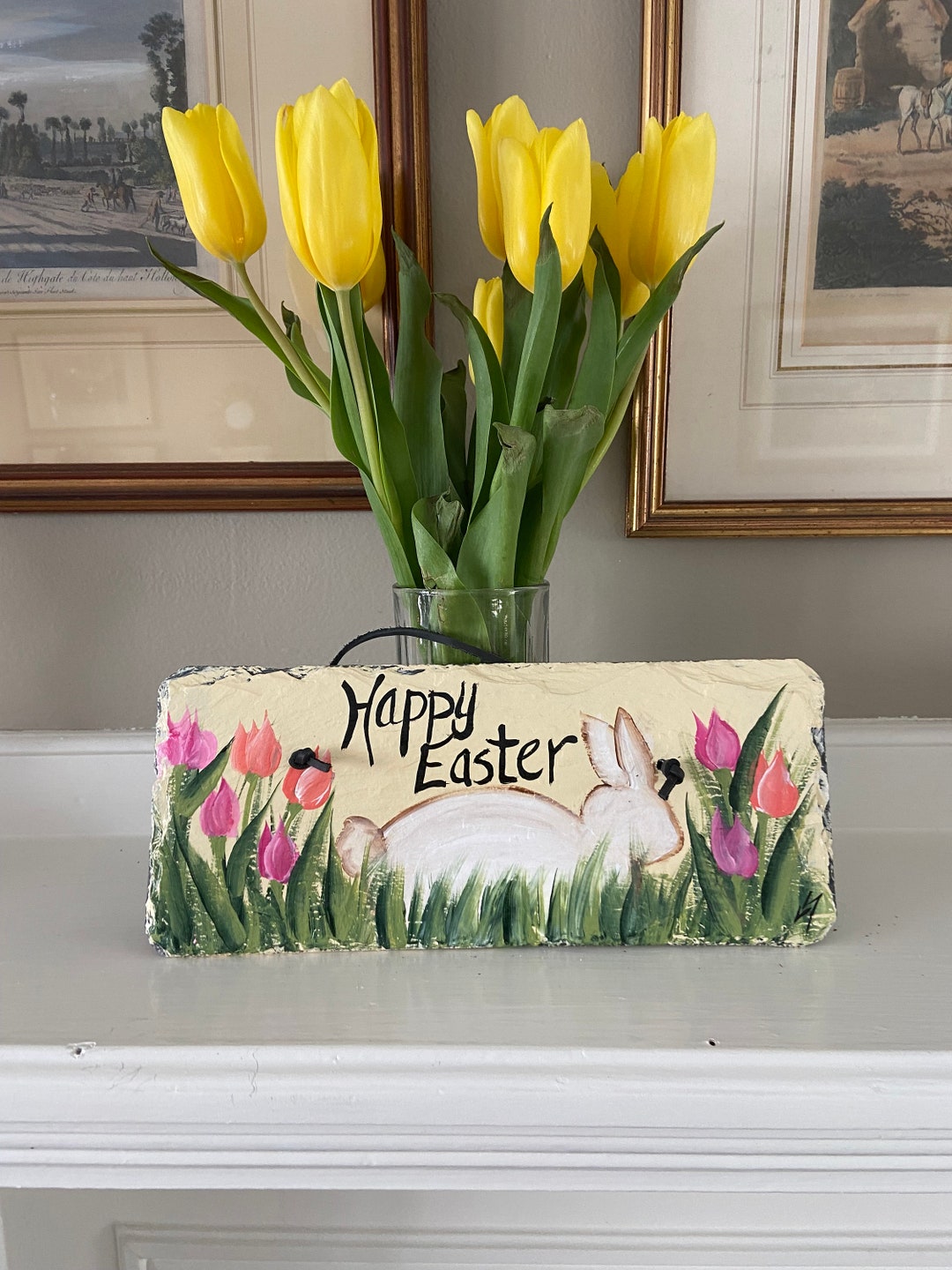 Painted Easter Slate Sign, Easter Decor, Easter Slate Sign, Easter Door ...