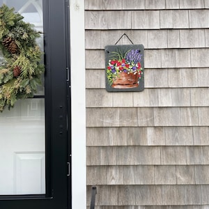 Hand Painted Slate Sign, Spring Welcome Sign, Front Door Slate, Spring ...
