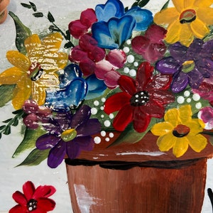 Painted Slate Welcome Sign, Garden Slate Sign, Floral Welcome Plaque ...