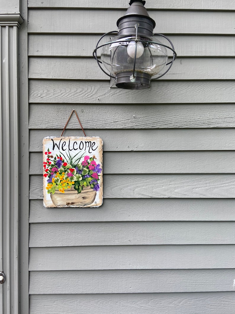 Summer Slate Plaque Slate Sign Welcome Sign Garden - Etsy