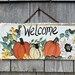 Painted Slate Welcome Sign, Garden Slate Sign, Floral Welcome Plaque ...