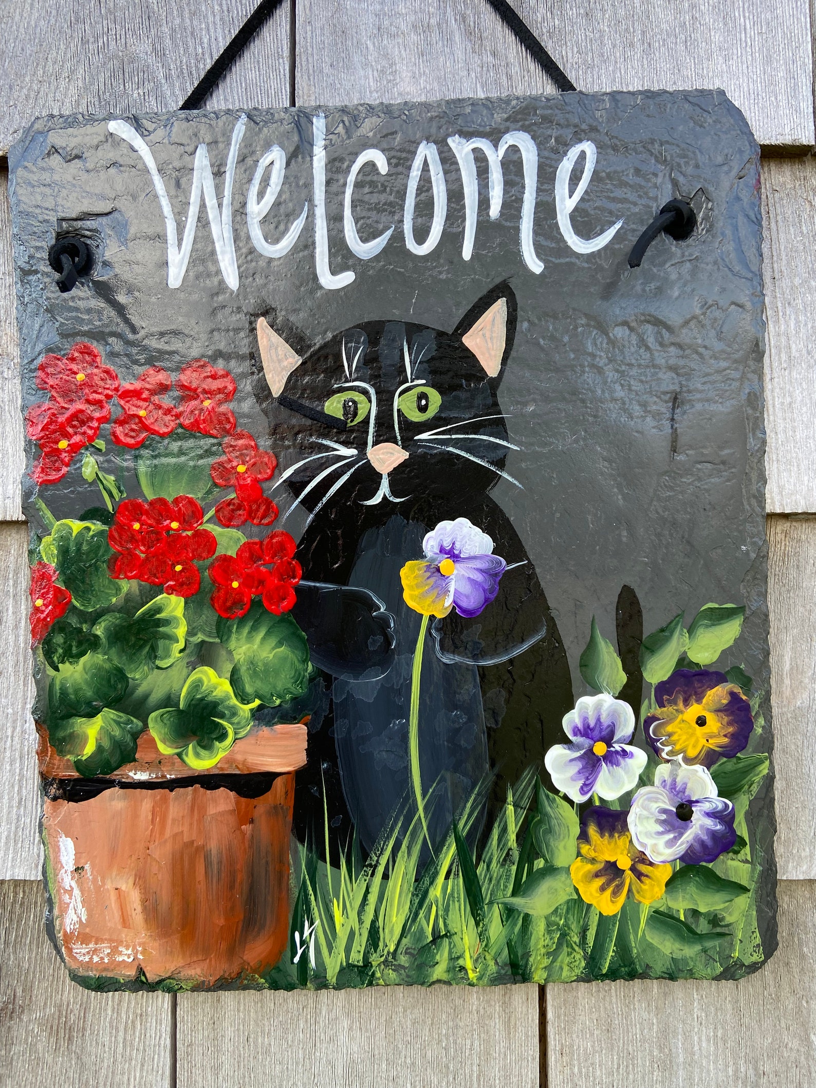 Cat Slate Welcome Sign, Gift for Cat Lovers - Etsy