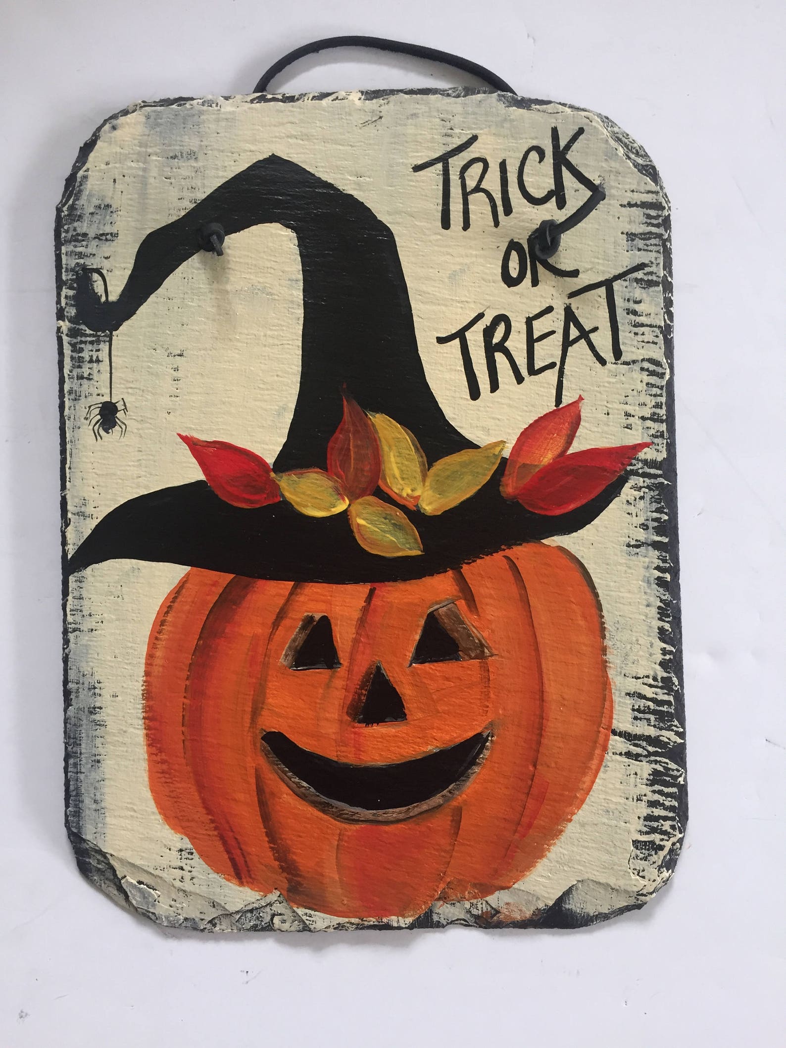 Halloween Jack-o-lantern Welcome Sign, Slate Sign, Halloween Slate Door ...