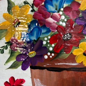 Painted Slate Welcome Sign, Garden Slate Sign, Floral Welcome Plaque ...