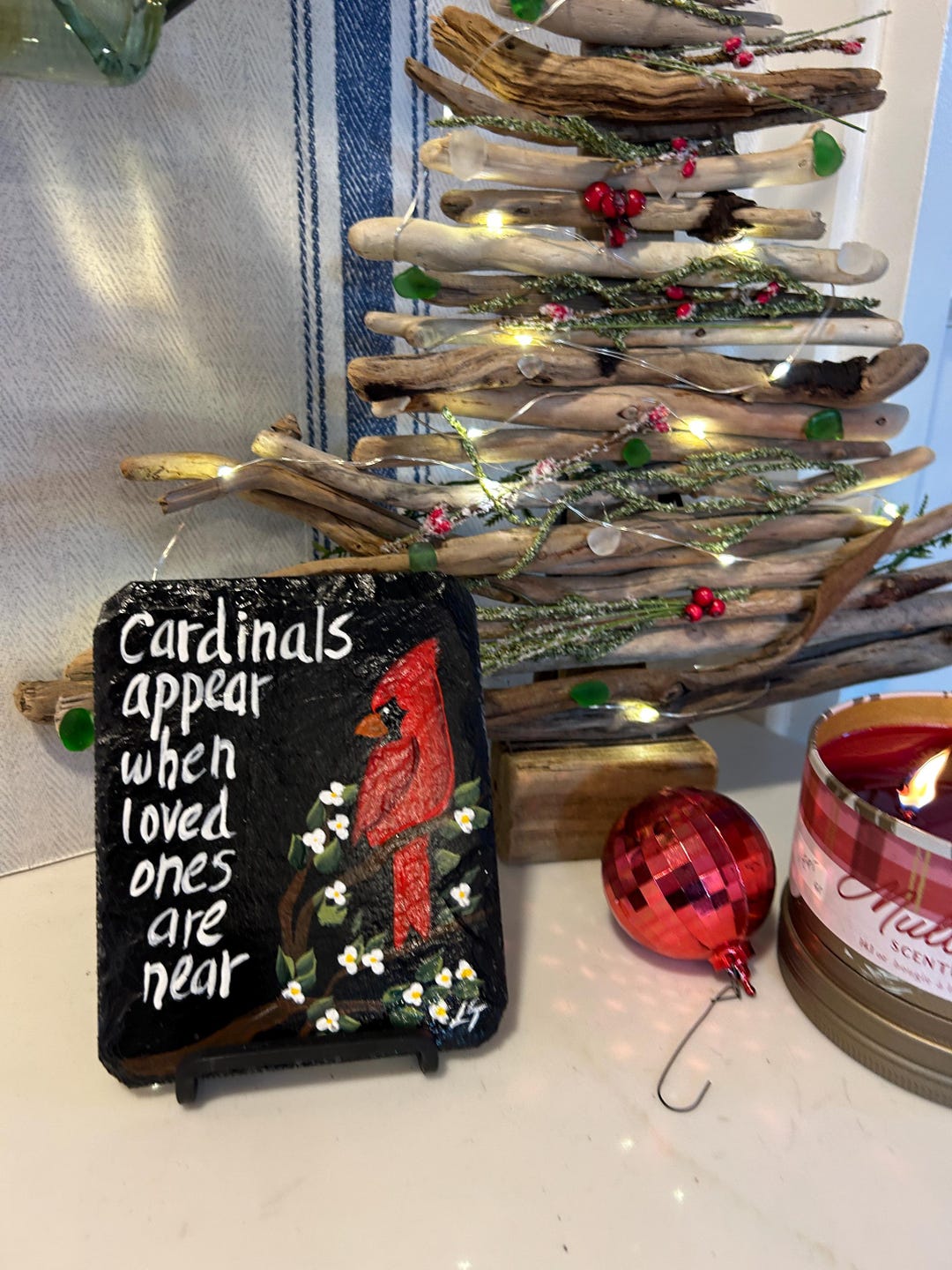 Painted Table Top Cardinal Slate, Shelf Sitter, Bereavement Gift, 6x5 ...