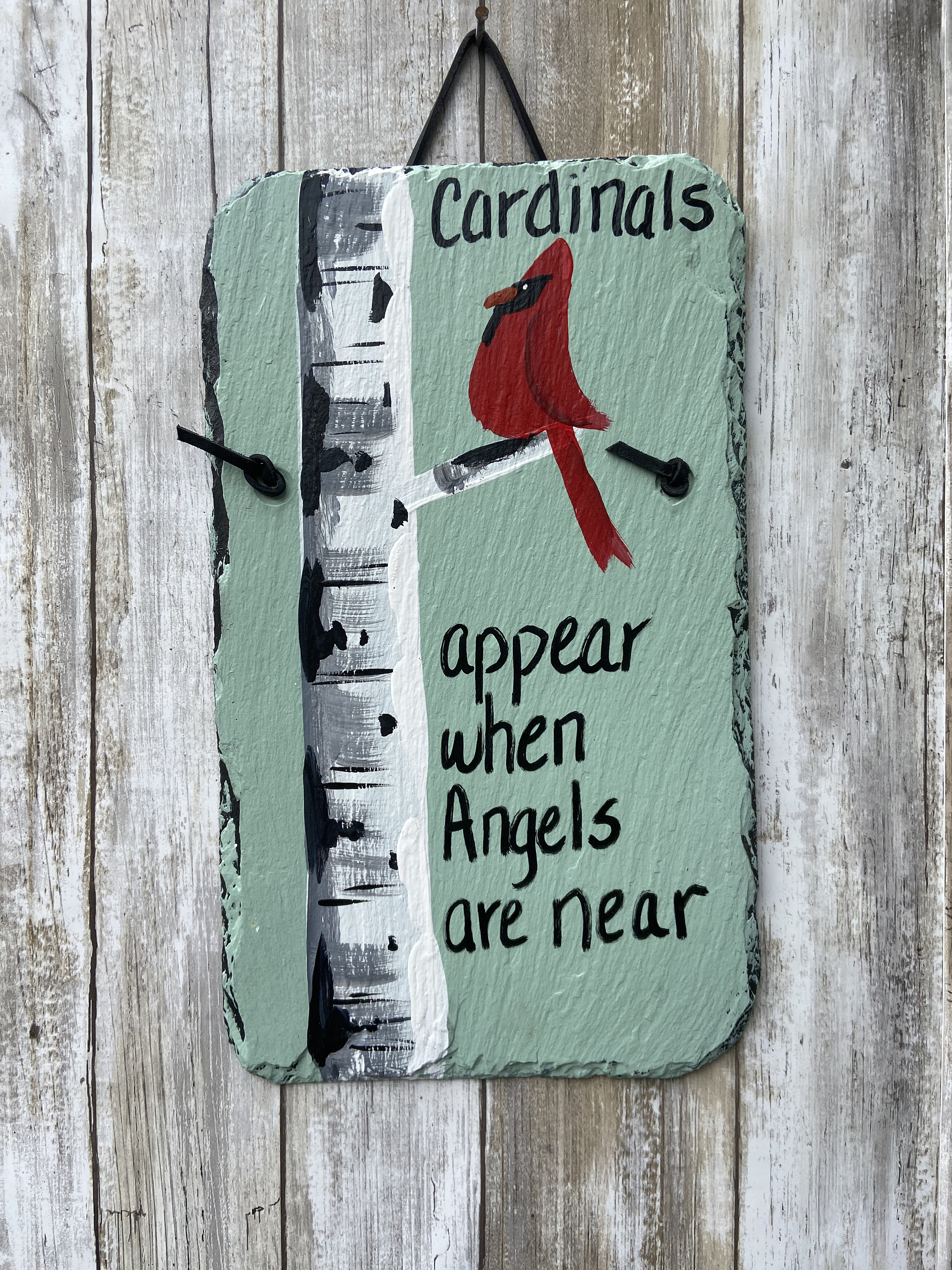 Slate Plaque, Cardinals appear when angels are Near sign, Cardinal sign ...