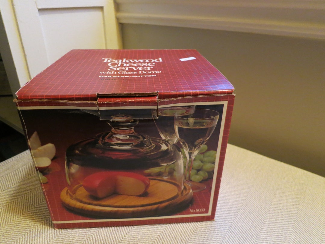 Vintage 1982 Teakwood Cheese Server With Glass Dome by Gailstyn-sutton ...