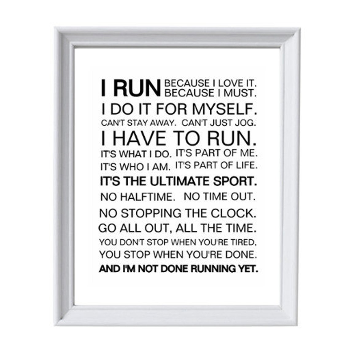 8x10 Running Print, Running Printable Instant Download, Running Poster ...