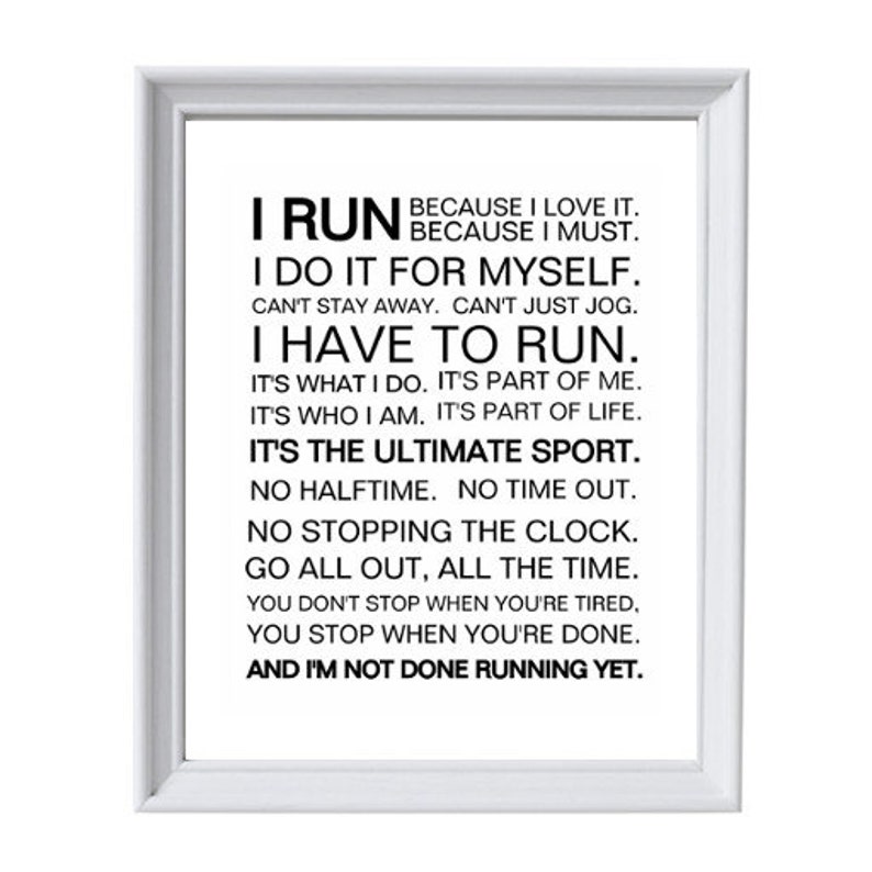 8x10 Running Print, Running Printable Instant Download, Running Poster ...