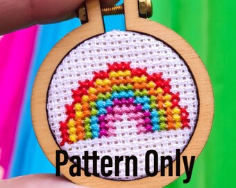 Repeating Rainbow Cross Stitch Pattern | Etsy