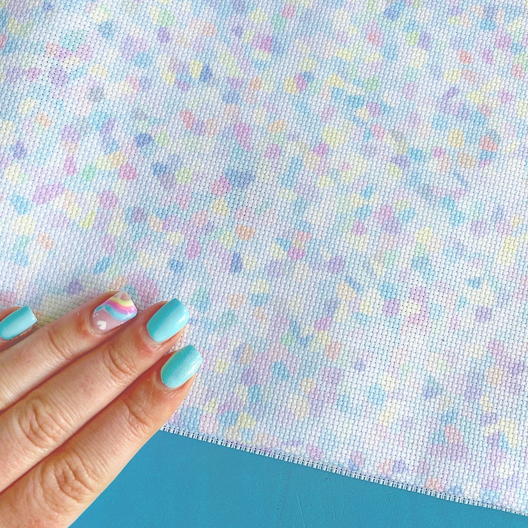 Printed Confetti Cross Stitch Aida - 14 and 16 Count Xstitch Fabric ...
