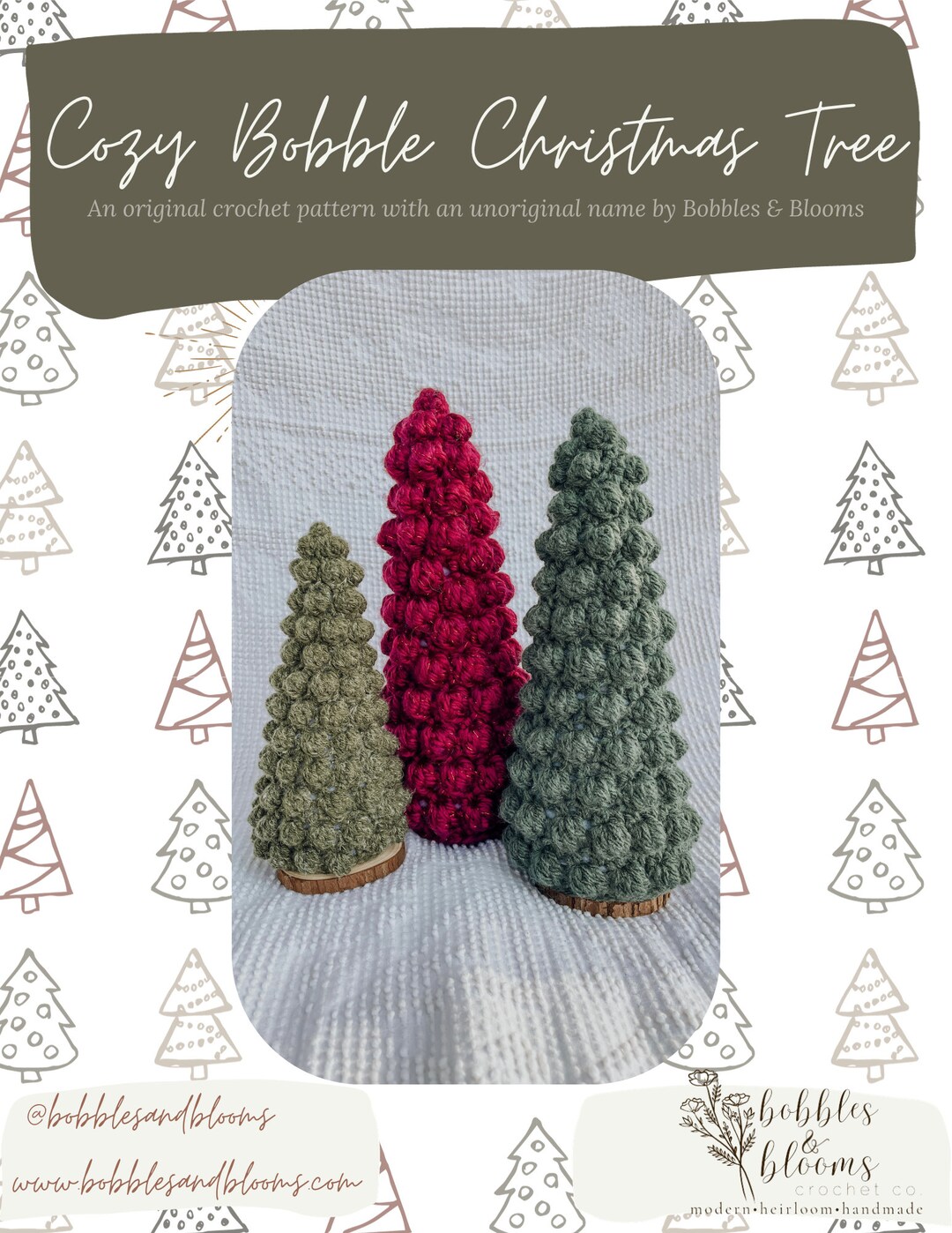 Cozy Bobble Christmas Tree, Crochet Christmas Tree Pattern, Crochet ...