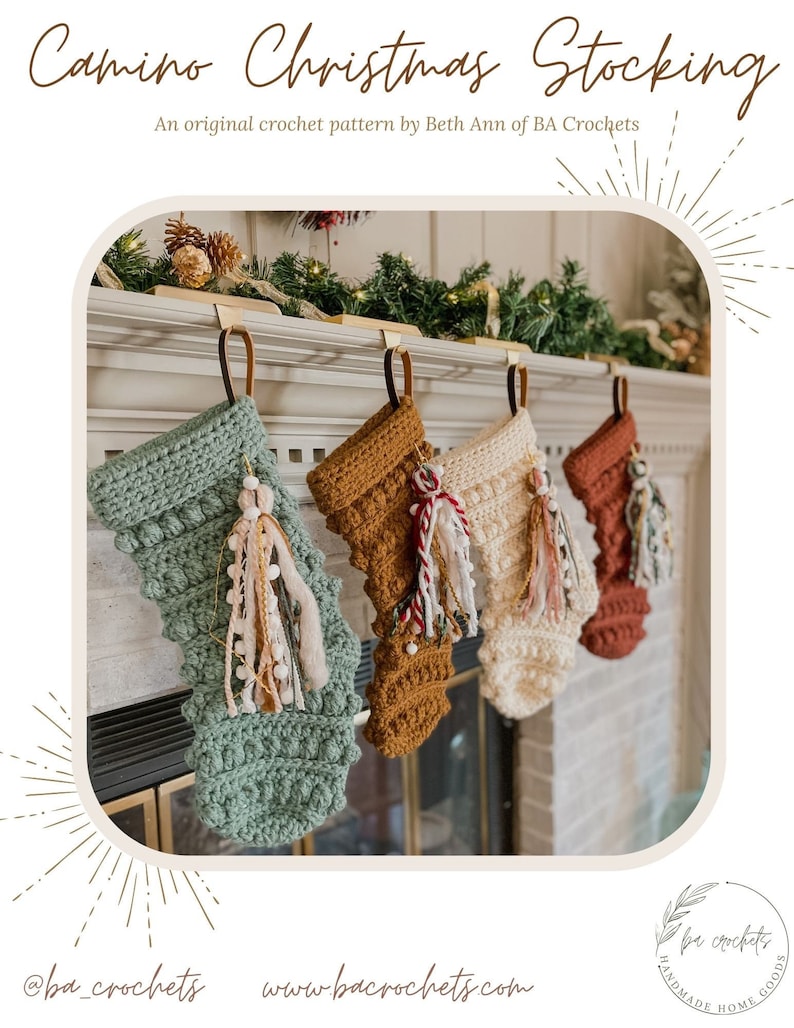 Camino Christmas Stocking Crochet Stocking Pattern Crochet - Etsy