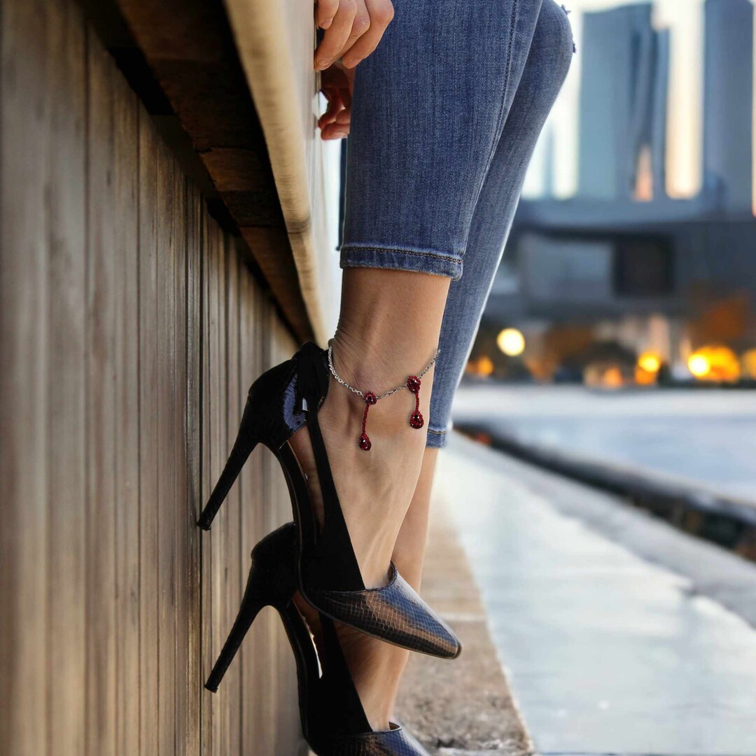 Gothic Anklet, Vampire Bride Anklet, Anklet for a Vampire Bride, Bloody ...
