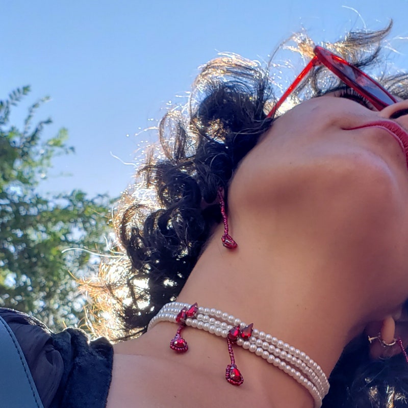 Blood Pearl Necklace - Etsy