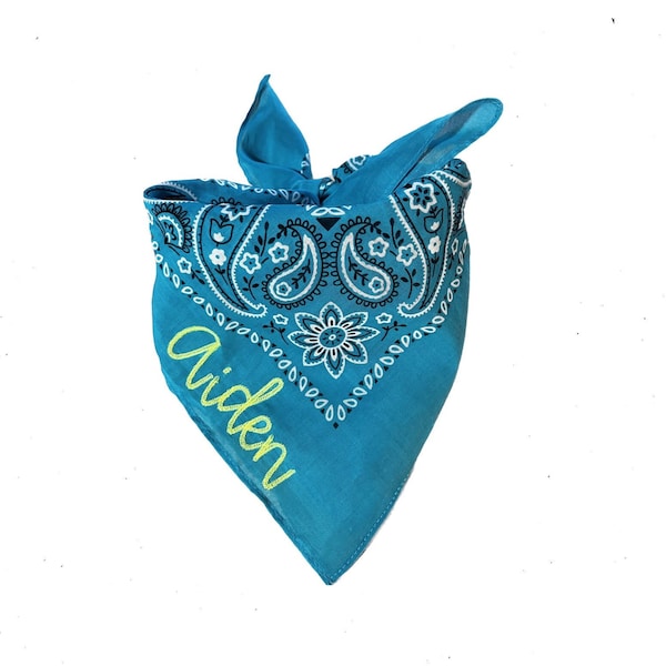 Embroidered Bandana - Etsy
