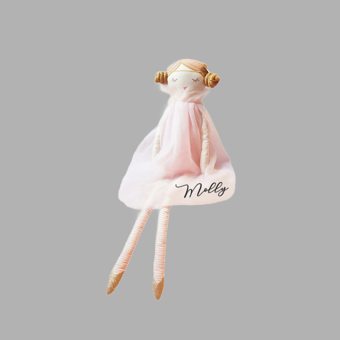 Personalized Plush Ballerina Baby Doll Custom Text Dancer Yarn Bun ...