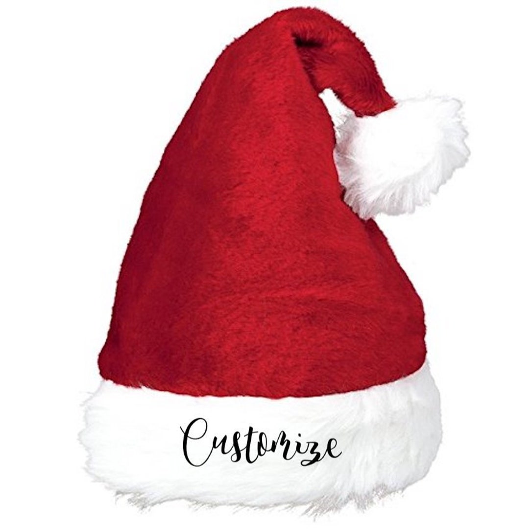 KIDS Custom Embroidered Santa Hat Custom Text Santa Hat Custom Kids ...
