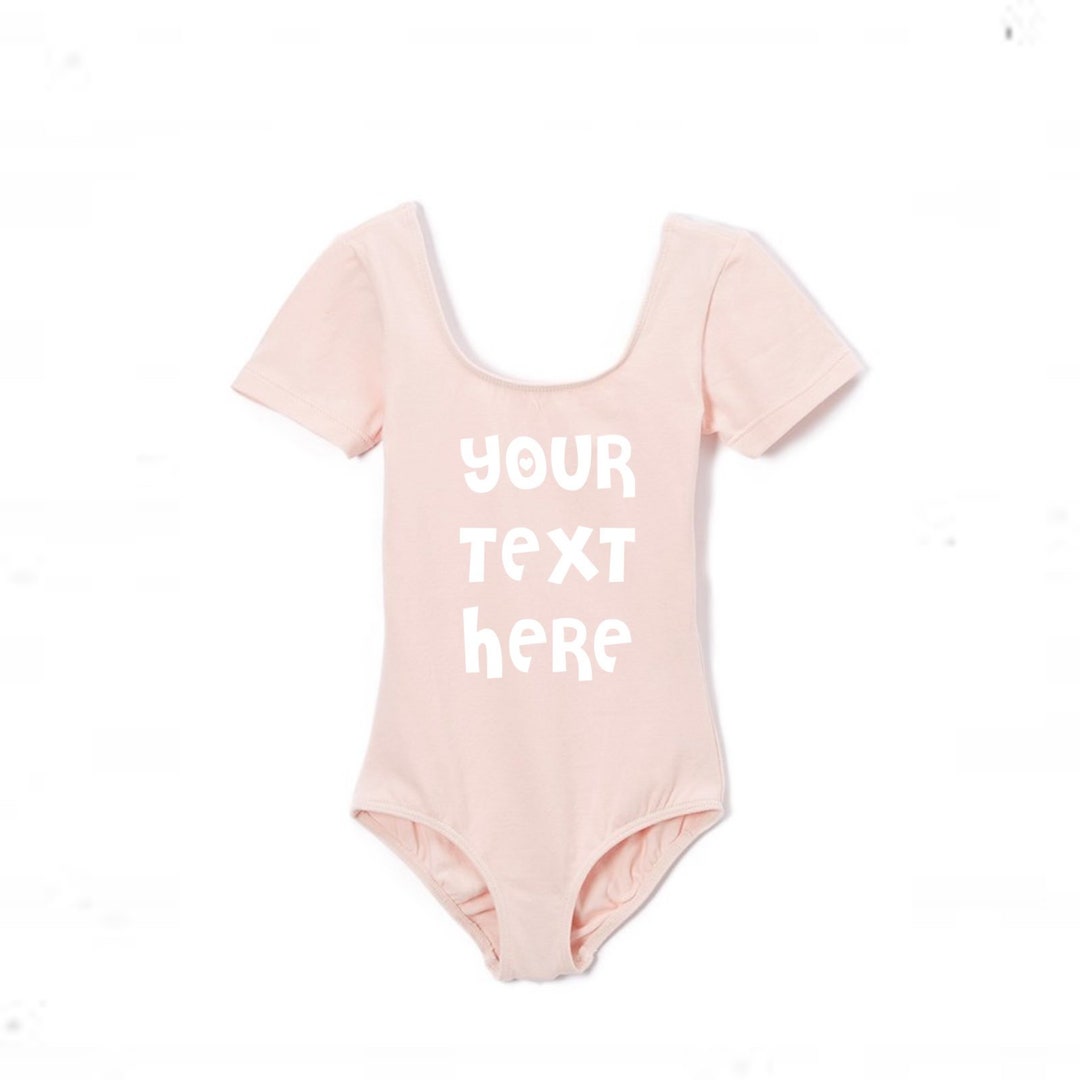 Girls Personalized SHORT Sleeve Dance Leotard Custom Text Gymnastics ...