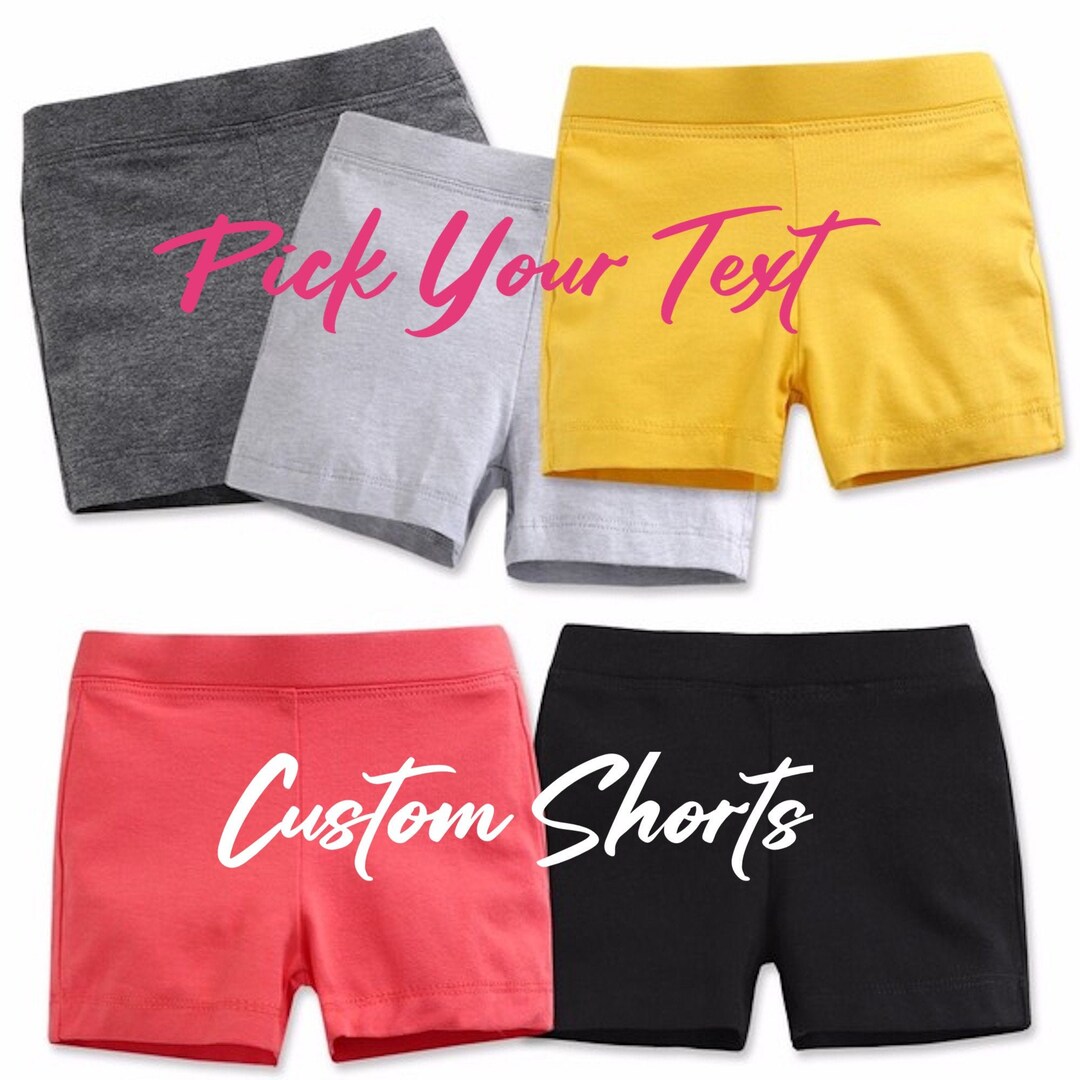 GIRLS Personalized Cotton Shorts Custom Text Shorts for Kids Toddler ...