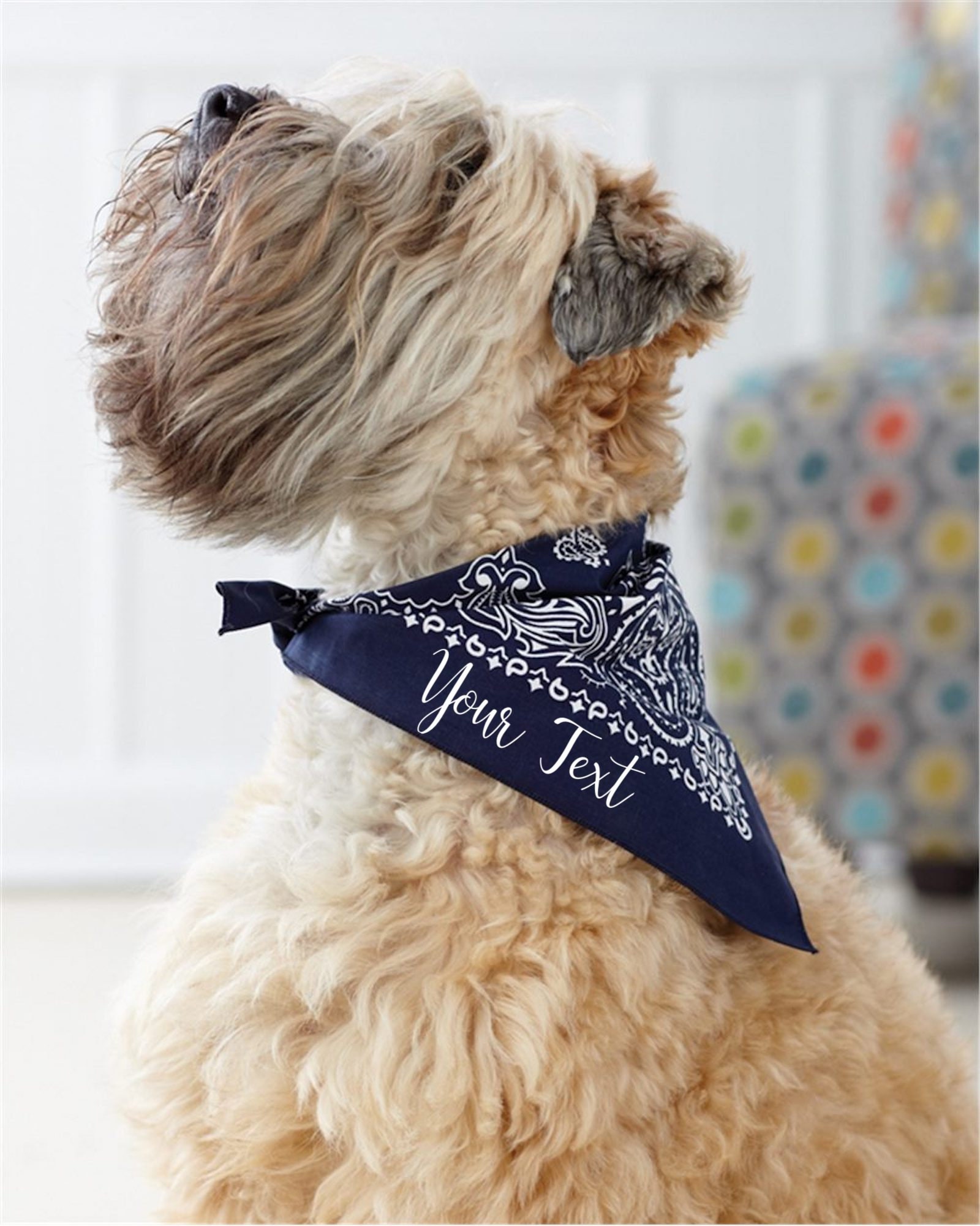 Custom DOG Bandana Personalized Text Dog Neck Tie Doggy Bandana Custom ...