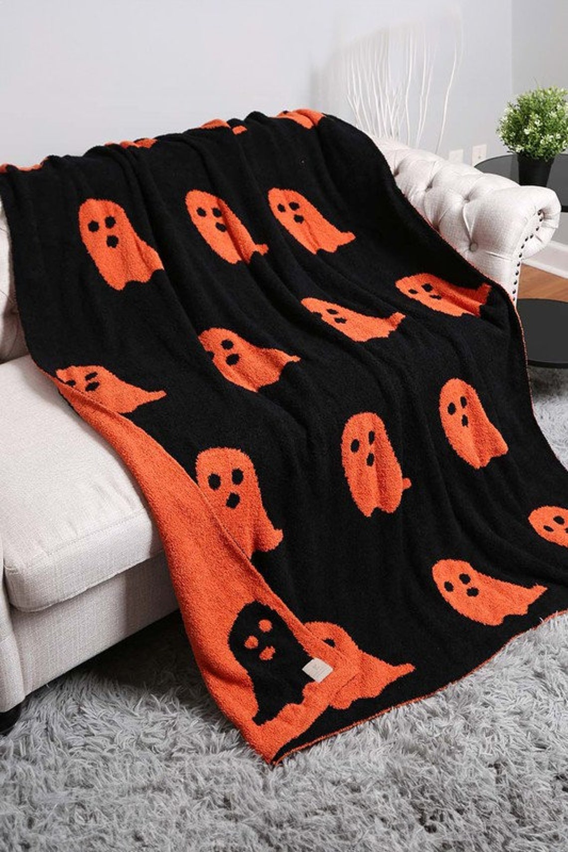 Personalized Viral Pink Ghost Blanket Super Plush Bright Colored ...
