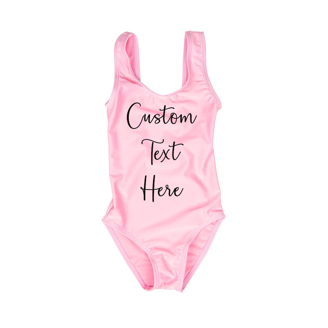 Toddler Customized One-piece Pink Swimsuit Onepiece Girls Swimwear ...