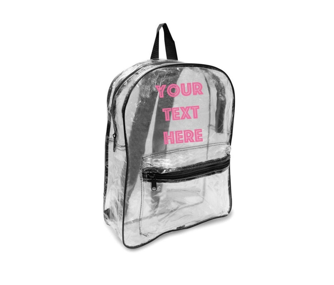 Customized Clear Backpack Custom Black and Clear Back Pack Kids ...