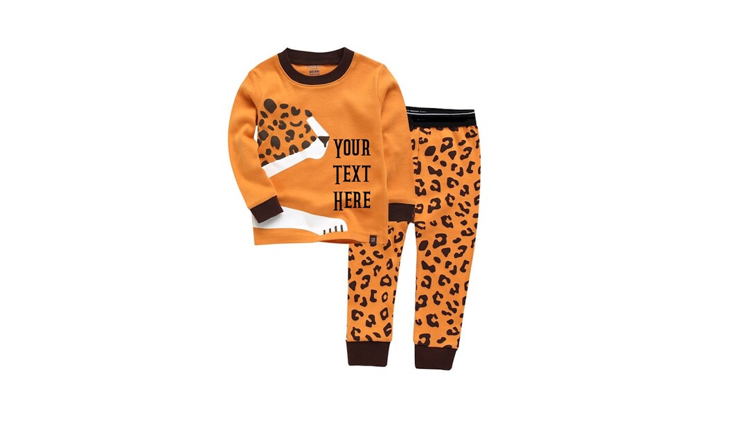 KIDS Custom Cheetah Pajamas Youth Cheetah Pajama Set Orange and Black ...