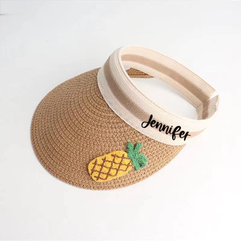 KIDS Personalized VISOR Customized Straw Braided Visor for Kids Youth ...