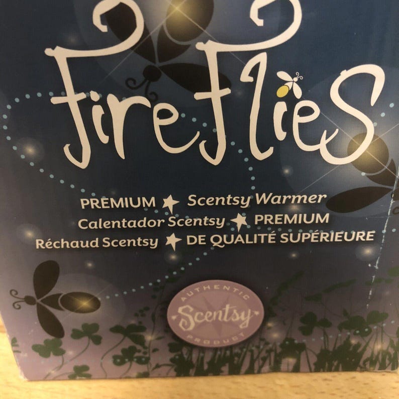 Scentsy Wax Warmer Chasing Fireflies Full Size Blue Mason Jar 7.25” Lit ...