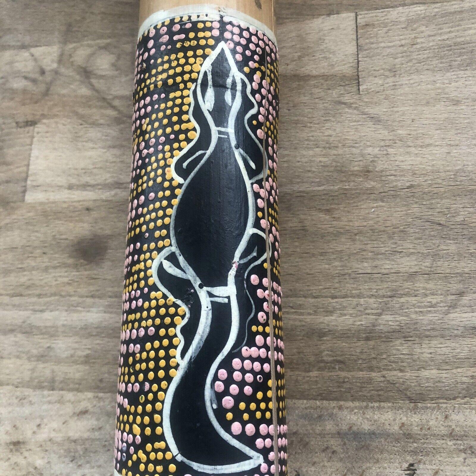 Aboriginal Art Dot Painting Rain Maker Percussion Music Stick Bamboo ...