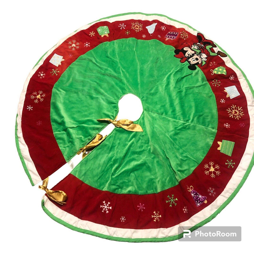 Mickey Mouse Disney Christmas Tree Skirt Collars 54 Embroidered ...