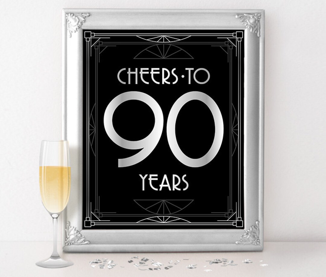 90 Year Old Birthday Sign 90th Birthday Decorations. Great - Etsy