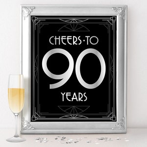 90 Year Old Birthday Sign 90th Birthday Decorations. Great - Etsy